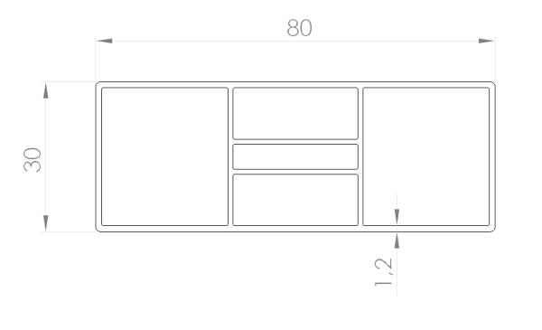 Lame PVC 80x30 mm pour clôtures en PVC